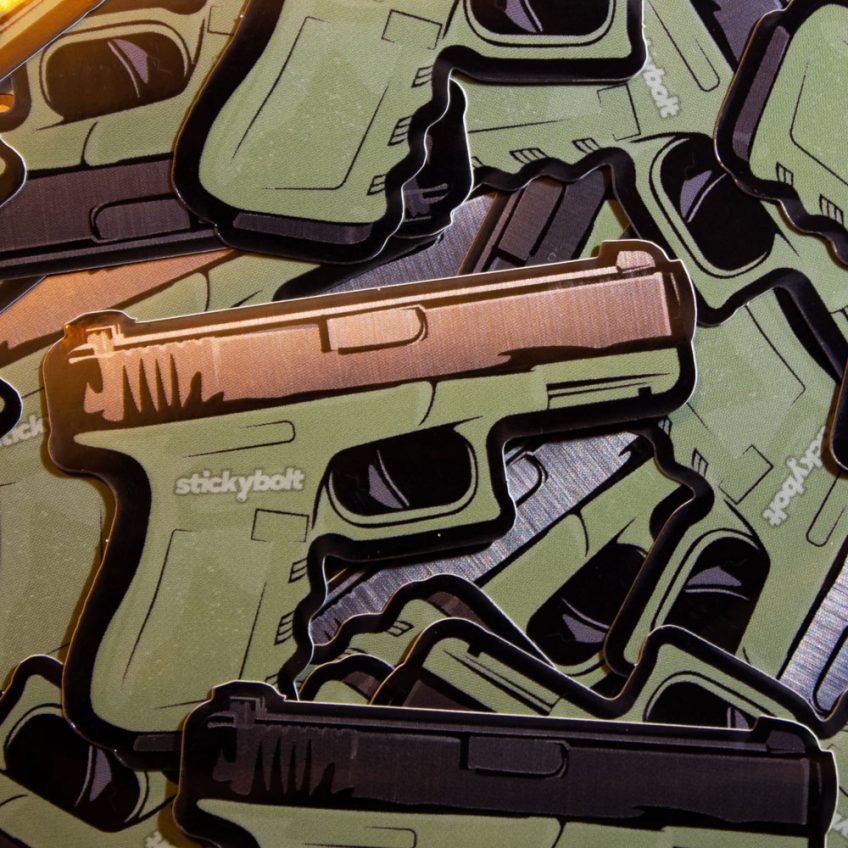 A Premium Brushed Aluminium Glock Sticker | StickyBolt