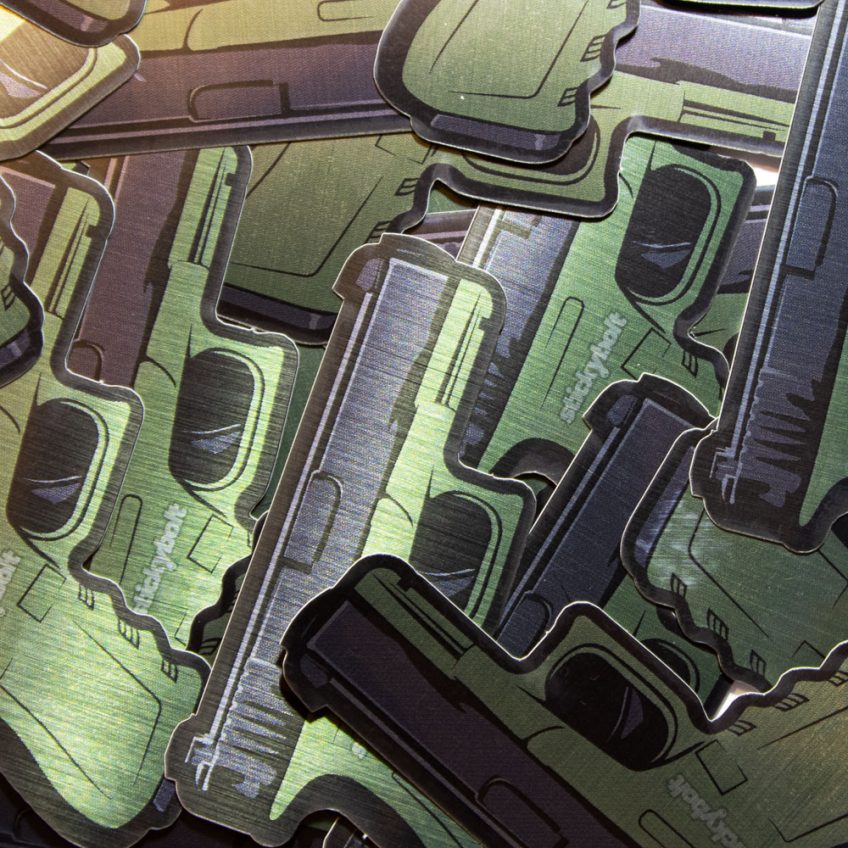 A Premium Brushed Aluminium Glock Sticker | StickyBolt