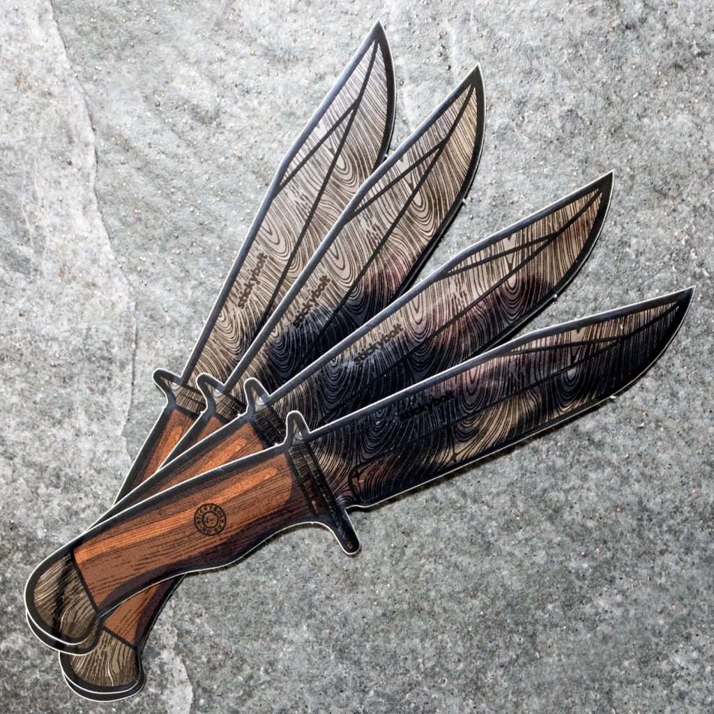 Metallic Damascus Knife Sticker - StickyBolt